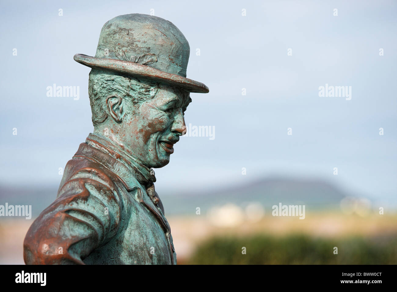 Statue of Charlie Chaplin, Waterville, County Kerry, Munster, Ireland ...