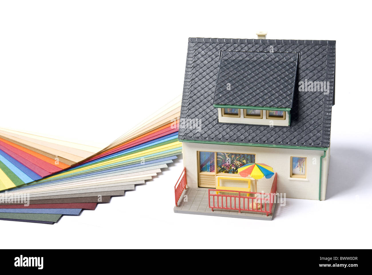 paint samples with model house Stock Photo - Alamy