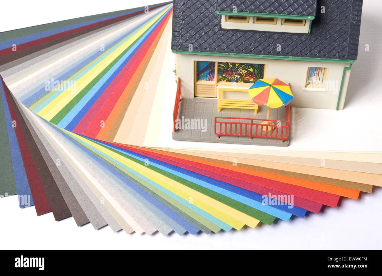 house with some paint samples Stock Photo - Alamy