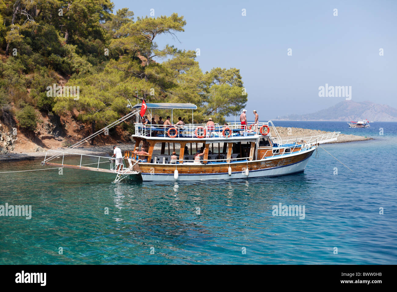 Tourist boat in Turkey Stock Photo - Alamy