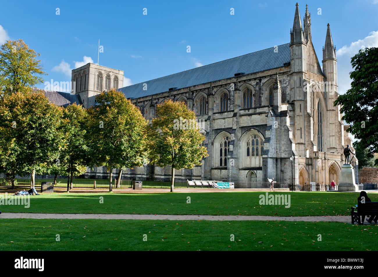 Winchester Cathedral Autumn view Stock Photo - Alamy