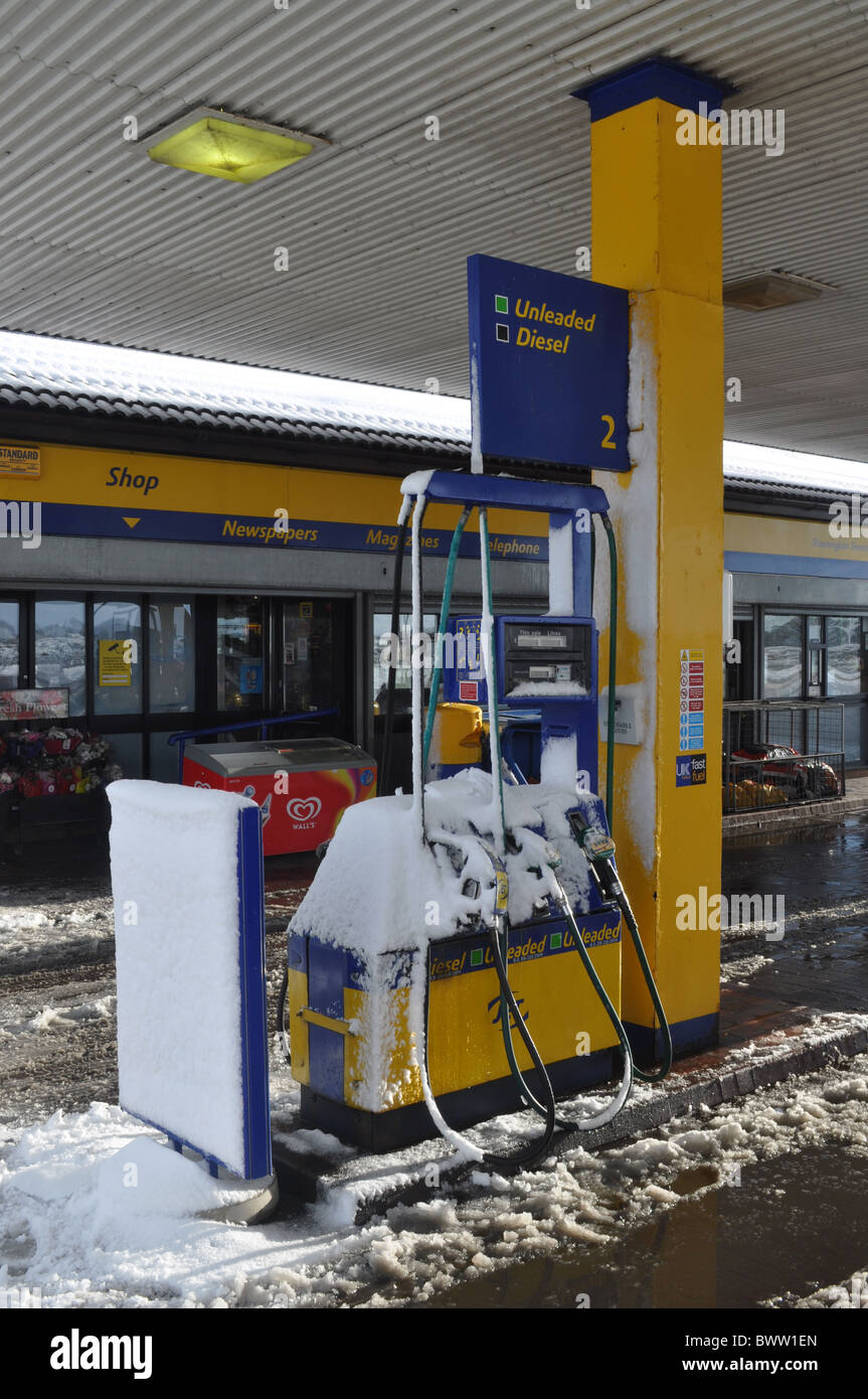 Fuel pump covered in snow Stock Photo - Alamy