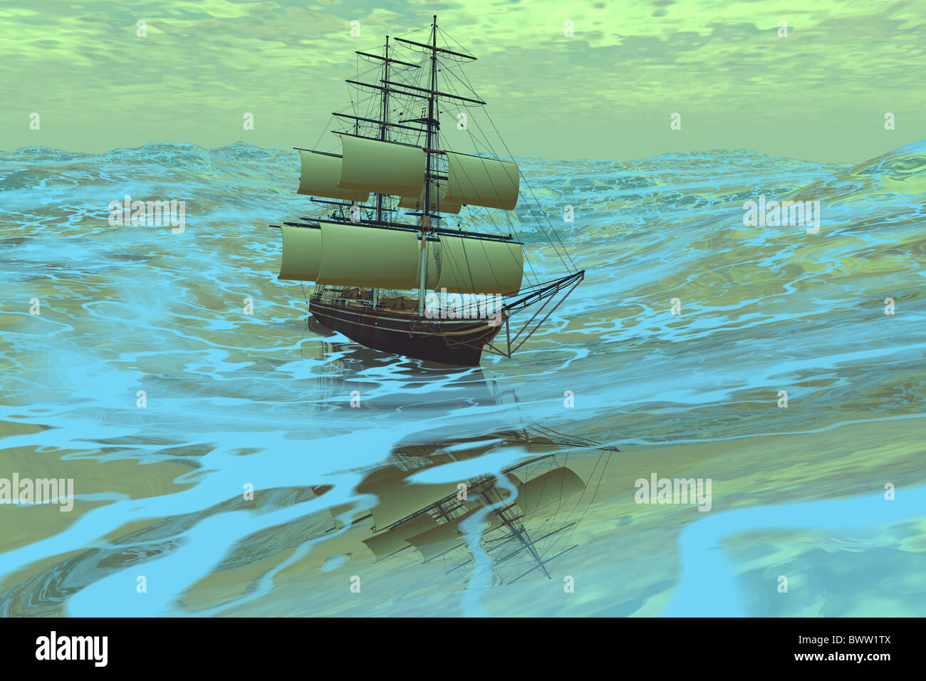 Gold sailing ship hi-res stock photography and images - Alamy