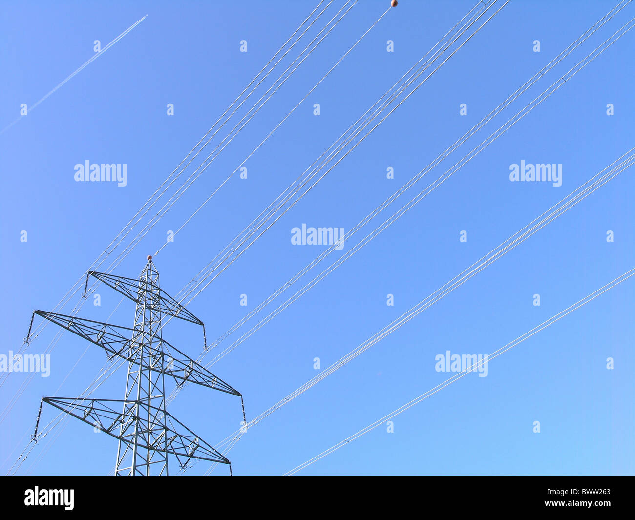 Switzerland Europe canton Zug at Menzingen Electric power transmission ...