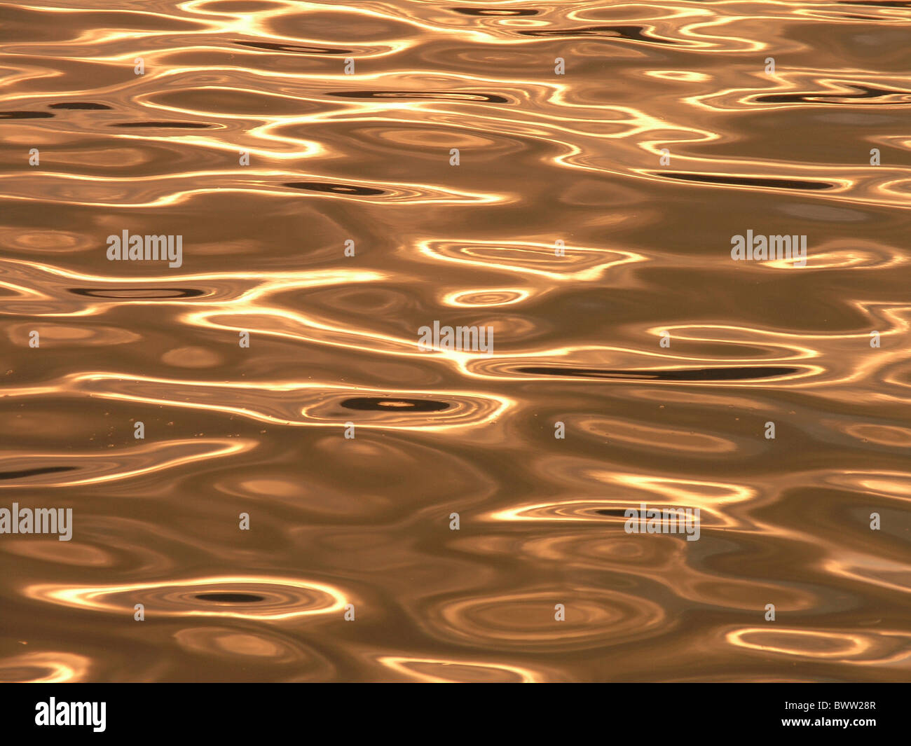 Water surface nature reflection s waves detail close-up dusk evening ...