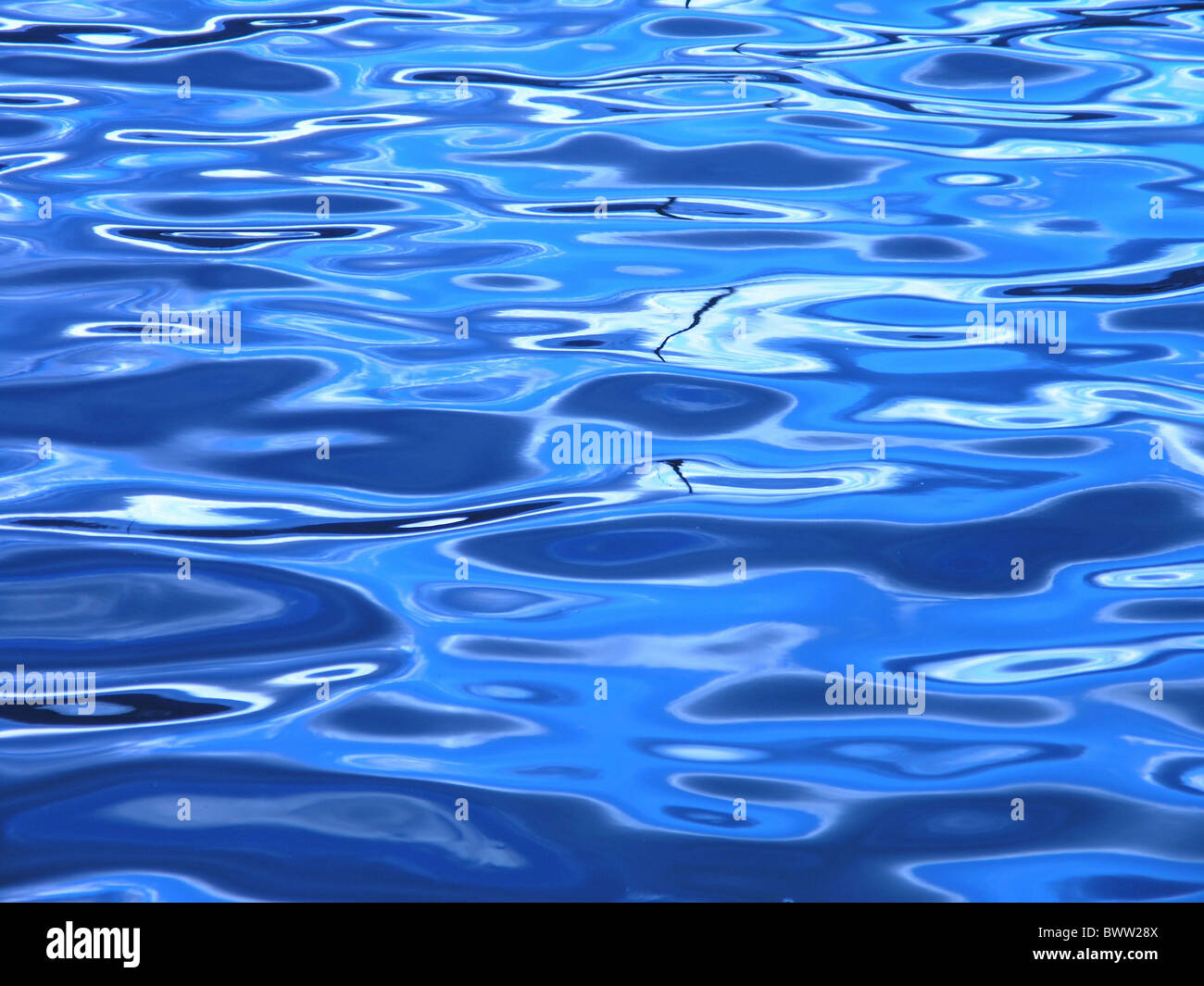 Water surface nature reflection s waves detail close-up blue Stock ...