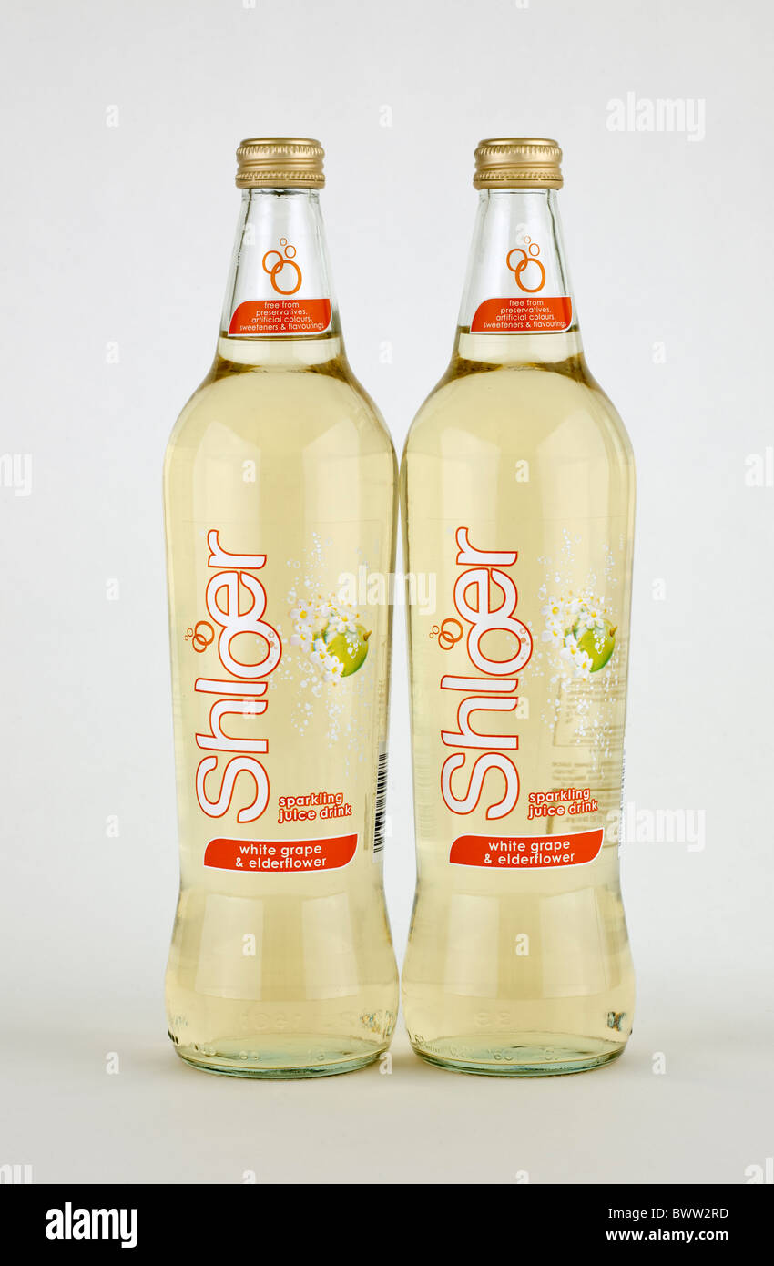 Two bottles of Shloer white grape and elderflower non alcholic ...
