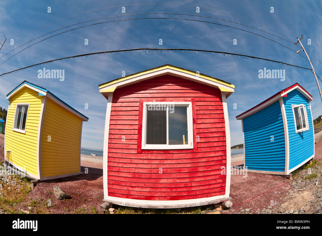 Colorful beach huts, Cavendish, Trinity Bay, Avalon Peninsula ...