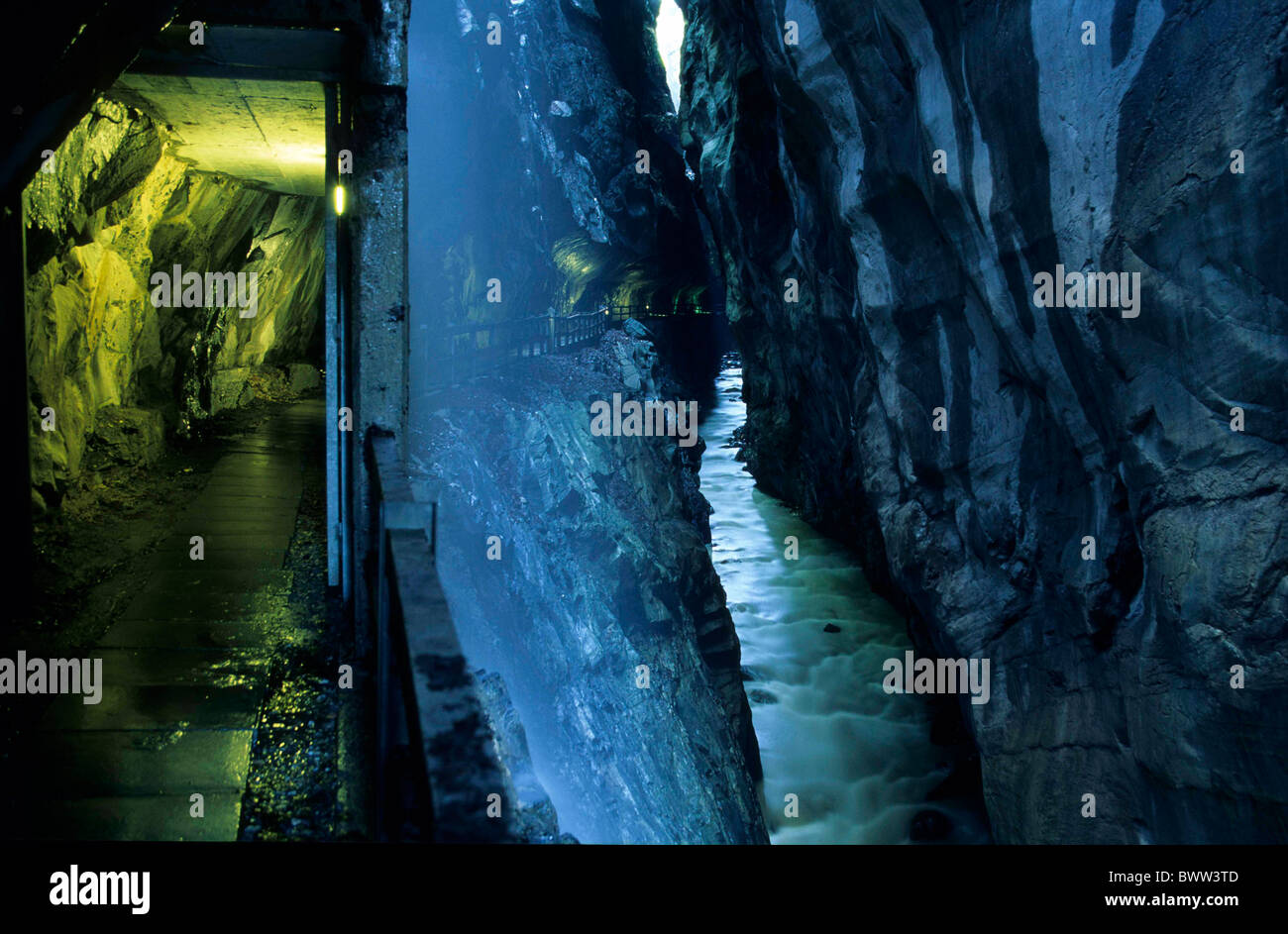 Switzerland Europe Tamina valley gorge slot canyon canton St. Gallen ...