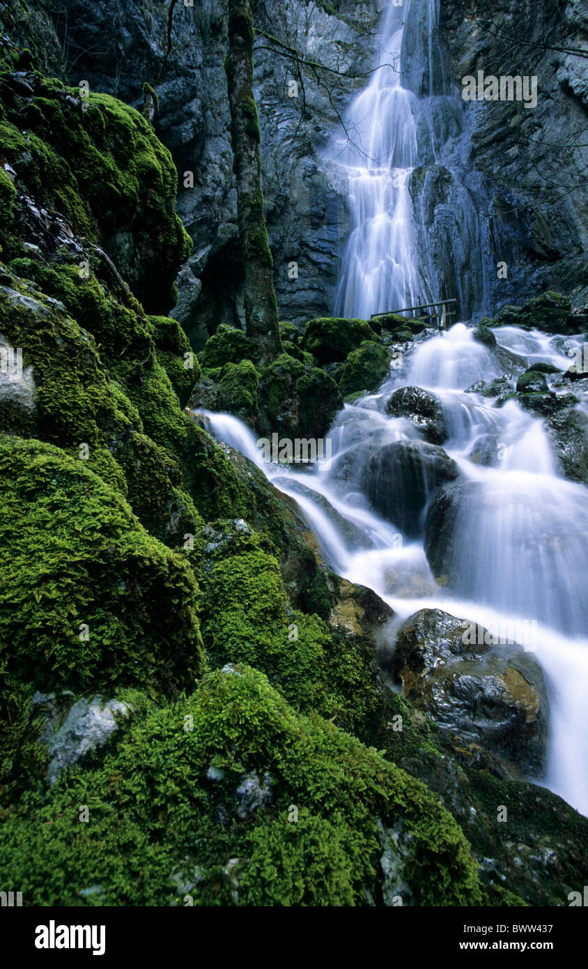 Switzerland Europe Canton Neuchatel Jura mountains Cascade de Motiers ...