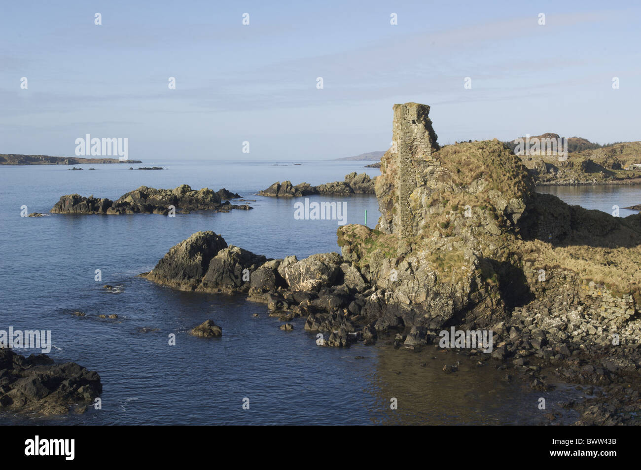 Coastline Dunyvaig Castle Islay Monuments Sea uk britain british ...