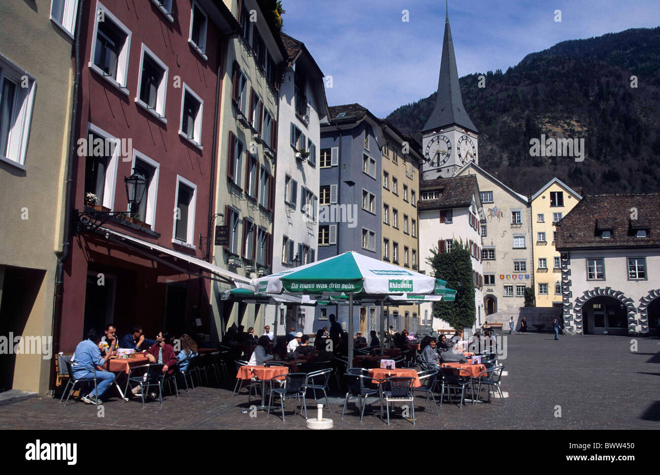 Switzerland Europe Chur Canton Grisons Graubunden Grisons town Chur Old ...