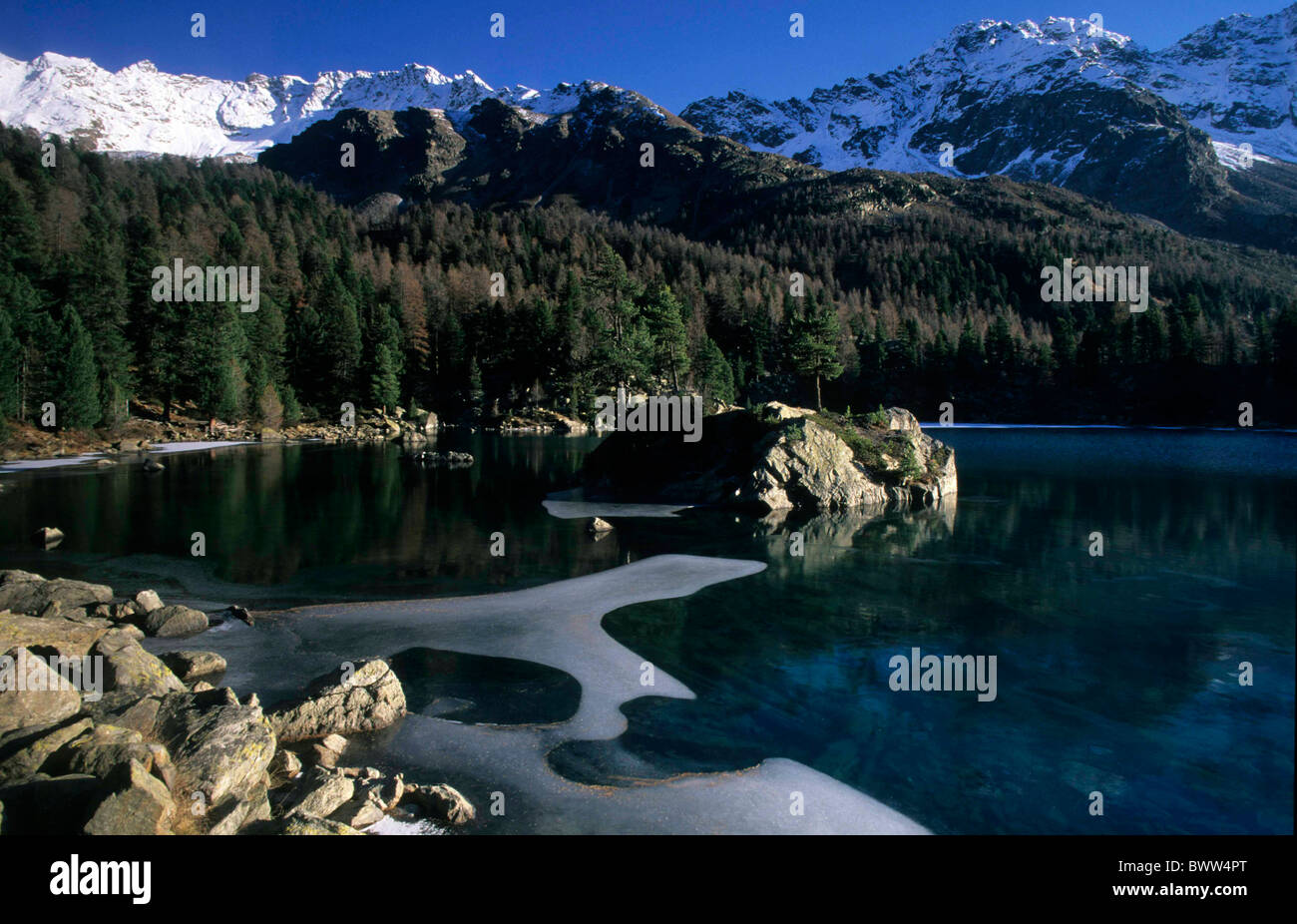 Switzerland Europe Canton Grisons Graubunden Grisons Poschiavo Lagh ...