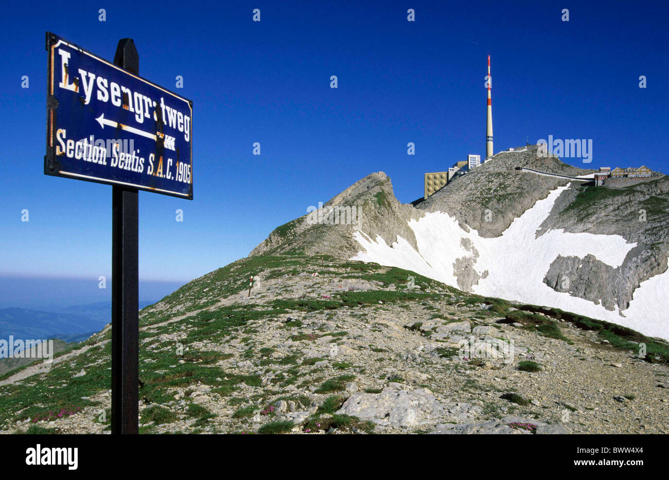Switzerland Europe Canton Appenzell Innerrhoden Alpstein mountains ...