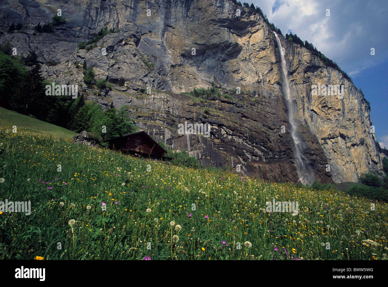 Switzerland Europe Canton Bern Bernese Oberland Staubbach fall ...