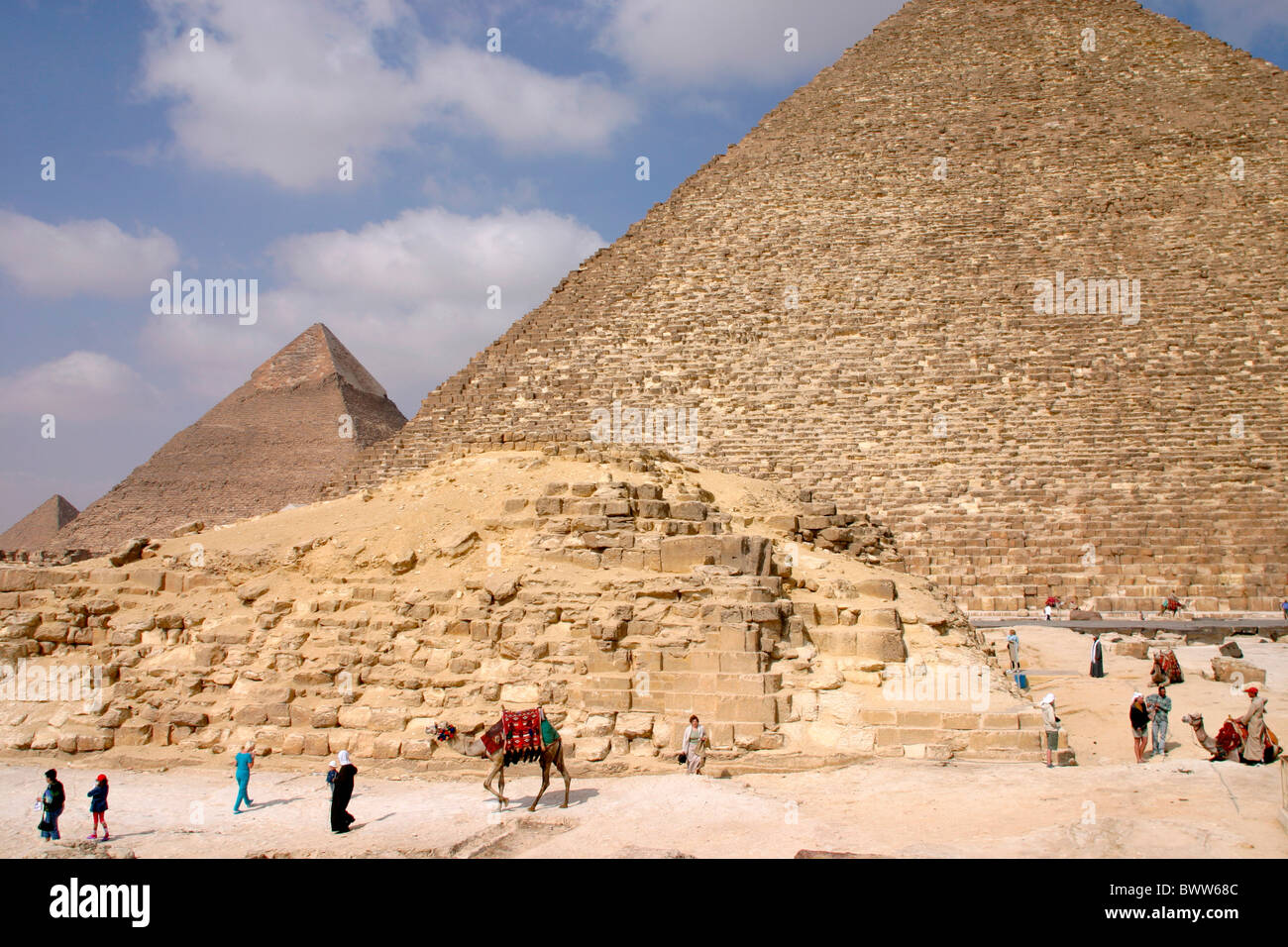 Egypt North Africa Mykerinos pyramid Chephren pyramid Cheops pyramid ...