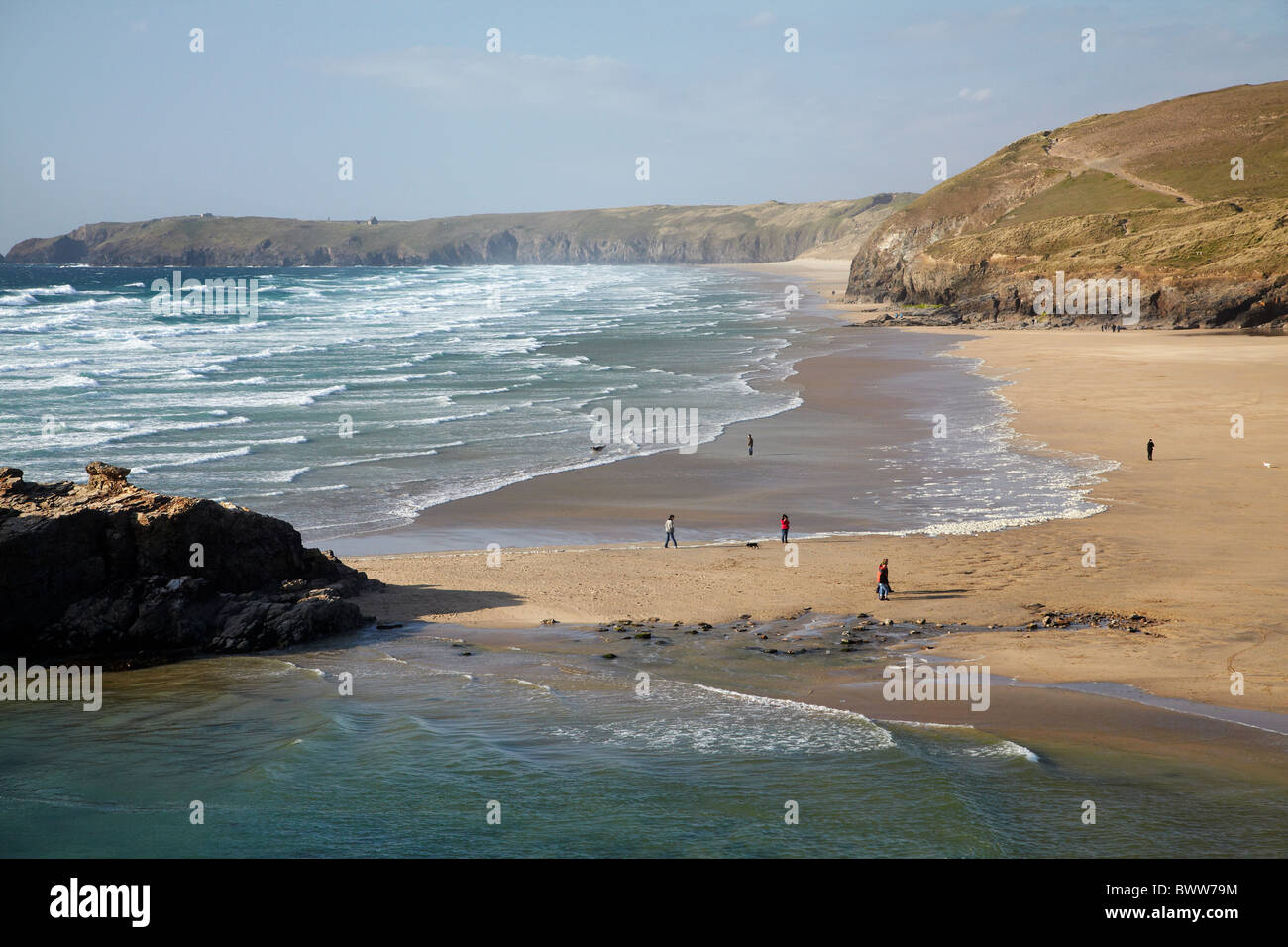 People on perran beach hi-res stock photography and images - Alamy