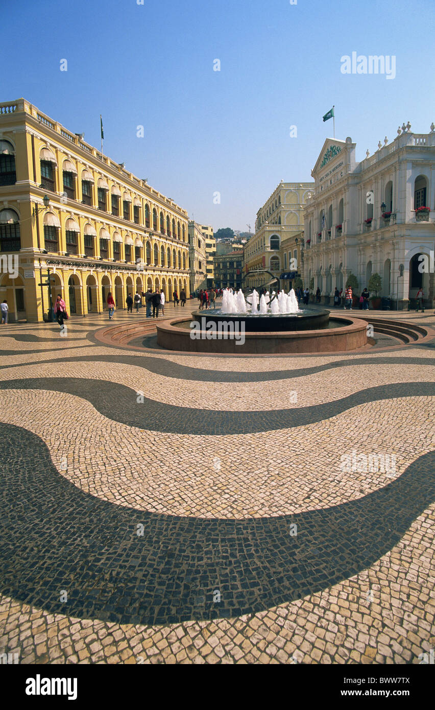 Asia China Asia Macau city Senado Square Largo do Senado Pavement ...