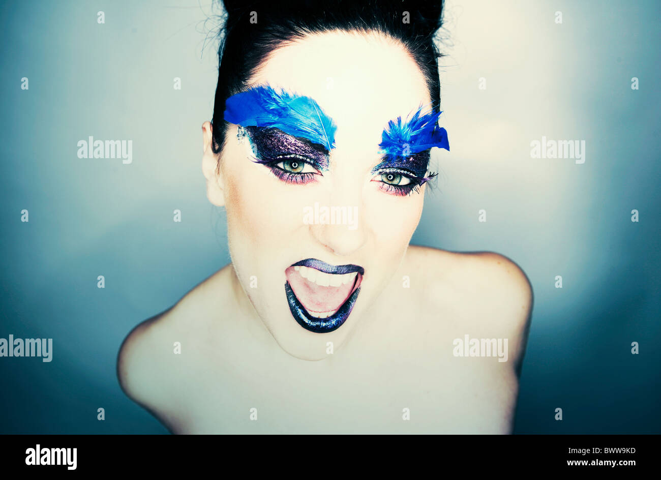 Female studio portrait intense high end fashion photography Stock Photo ...