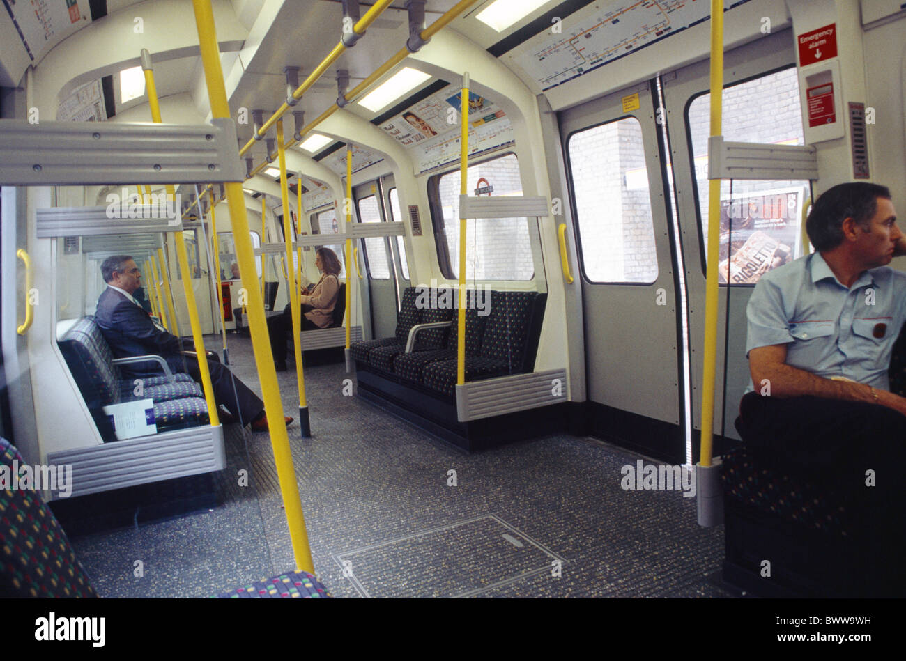 London England Interior Of Underground Train Stock Photo - Alamy