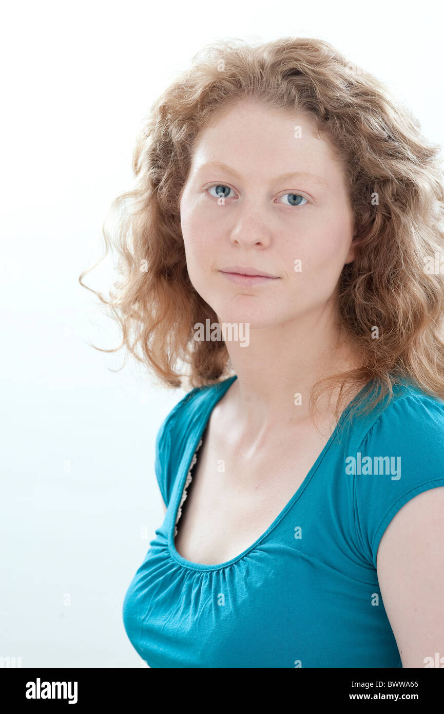 Beautiful woman on studio Cut Out Stock Images & Pictures - Alamy