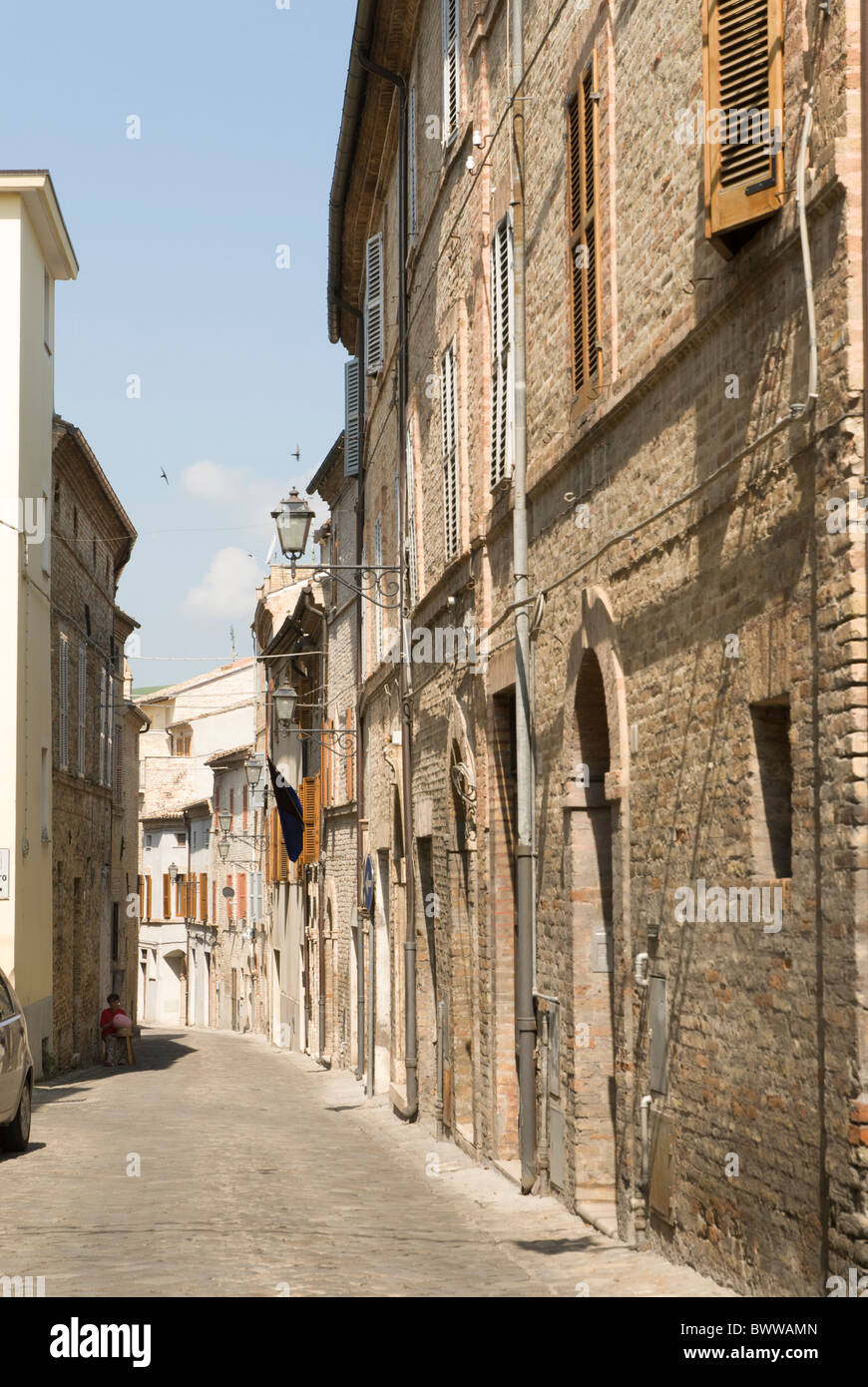 narrow streets in Offida Le Marche Stock Photo - Alamy