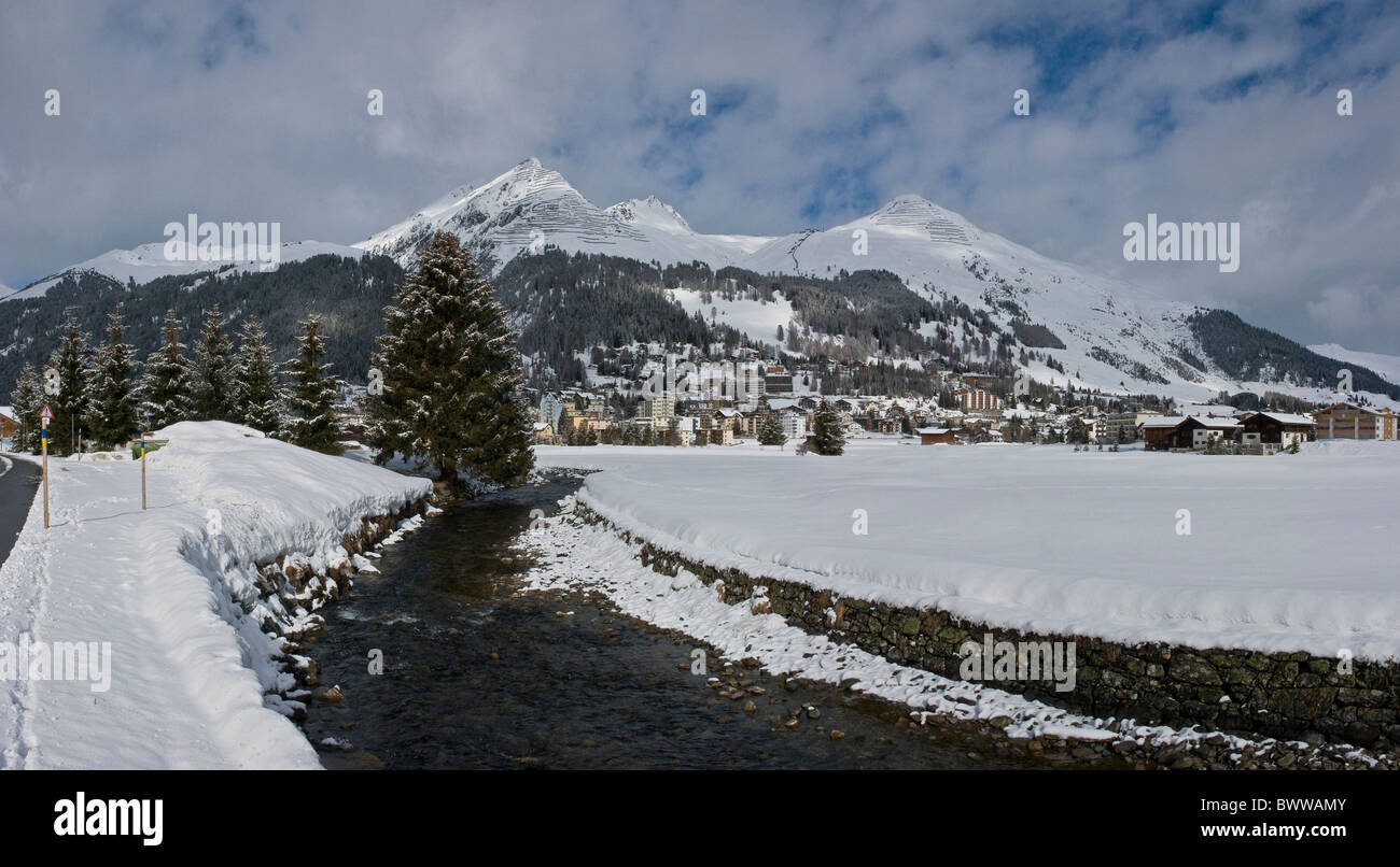 Switzerland Europe town Davos Canton Grisons Graubunden Grisons Grisons ...