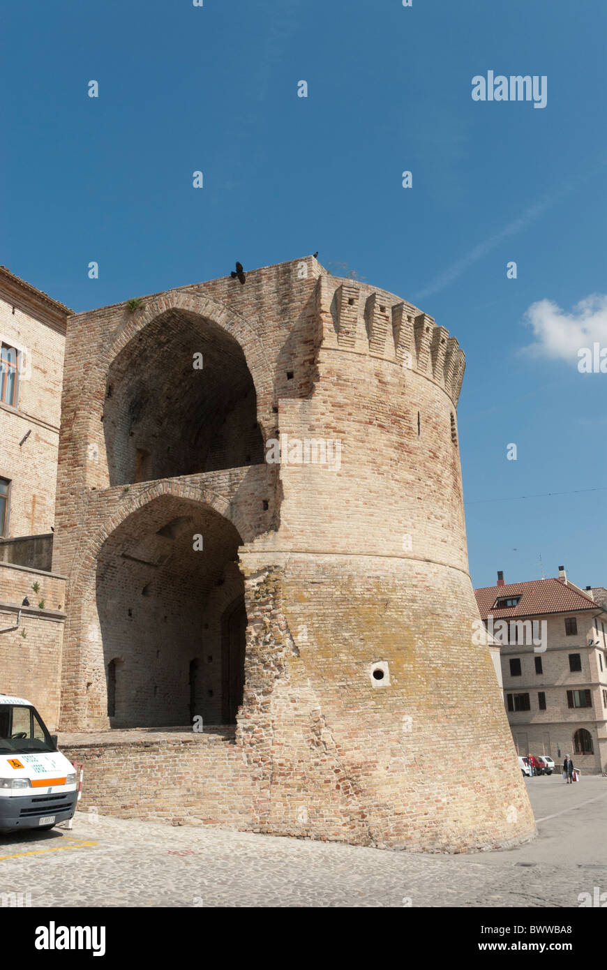 town walls at Offida in Marche Stock Photo - Alamy
