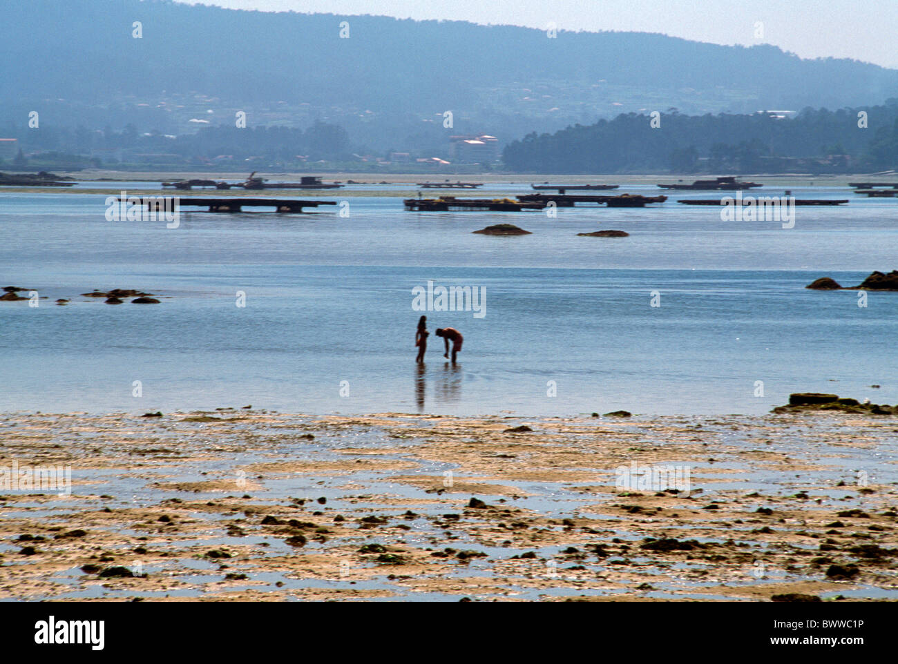 Isla A Toxa Galicia Spain Beach At Low Tide Couple Stock Photo - Alamy