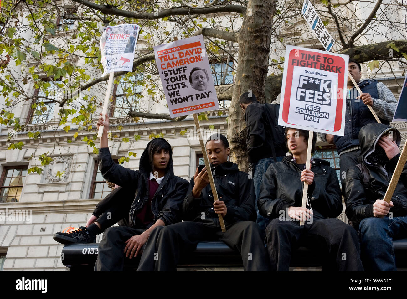 Students protesting against education cuts. Photo by Gordon Scammell ...