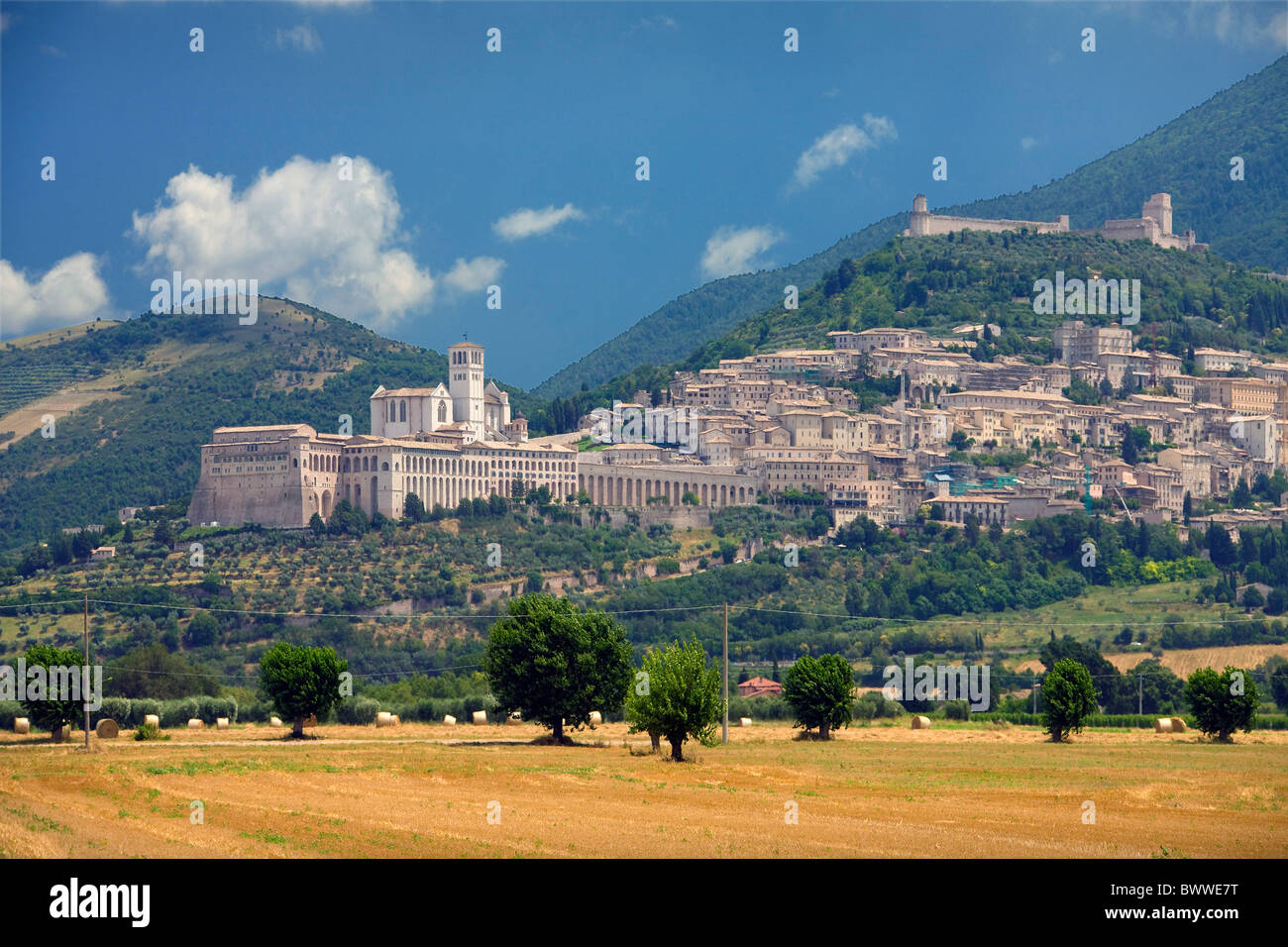 Italy Europe Assisi travel San Francesco Basilica fields church UNESCO ...