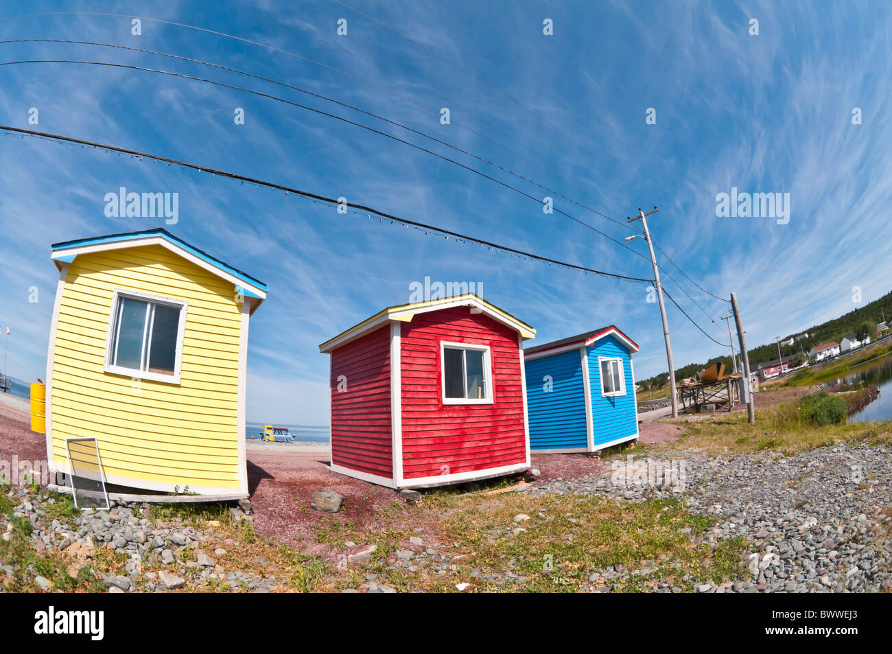 Colorful beach huts, Cavendish, Trinity Bay, Avalon Peninsula ...