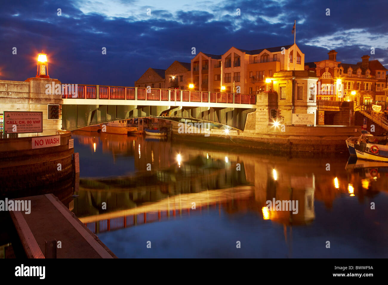 Weymouth harbour at night hi-res stock photography and images - Alamy