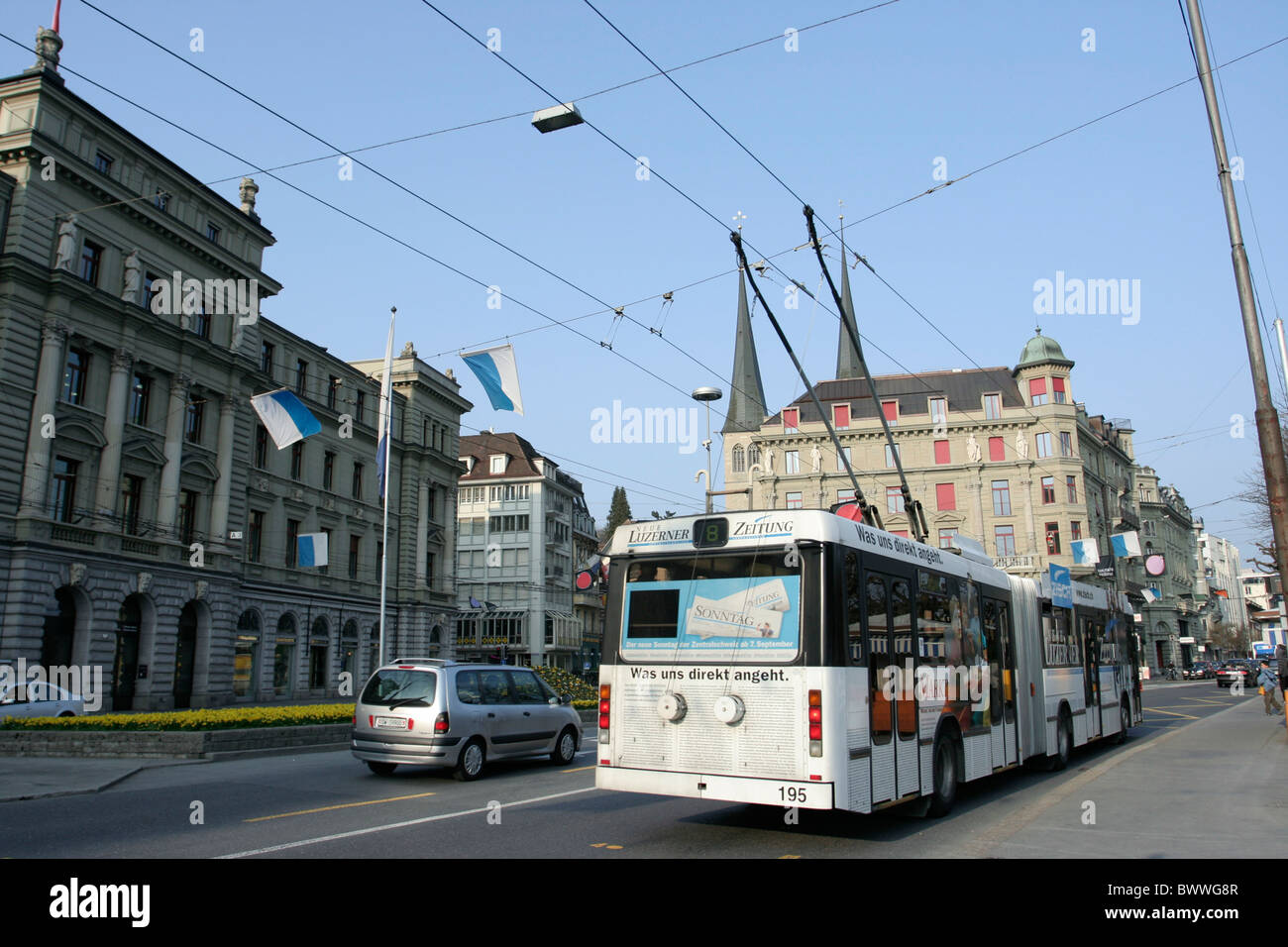 Trolleybus in Lucerne, Switzerland Stock Photo - Alamy