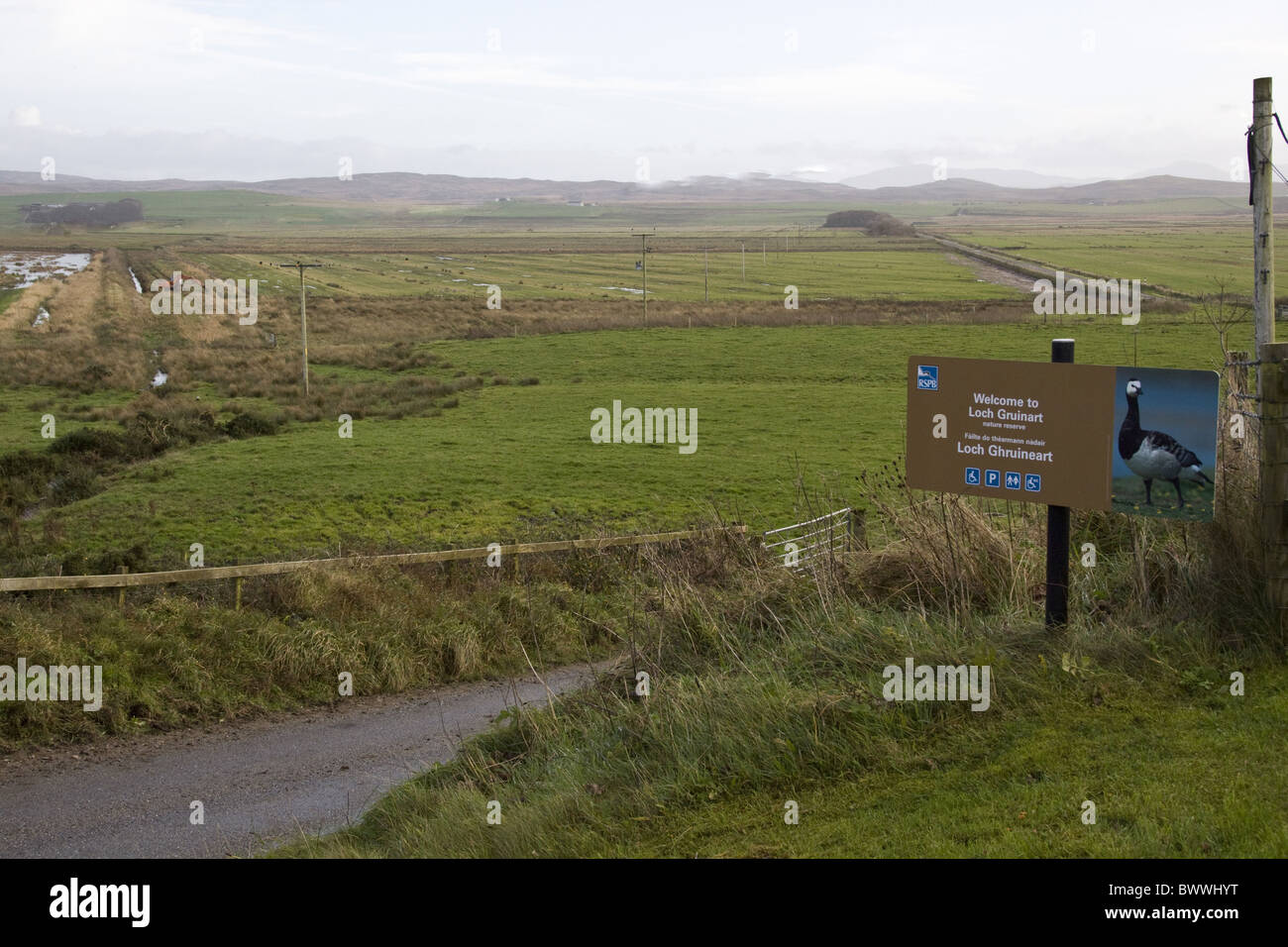 RSPB Nature reserve at Loch Gruinart on isle Islay Stock Photo - Alamy