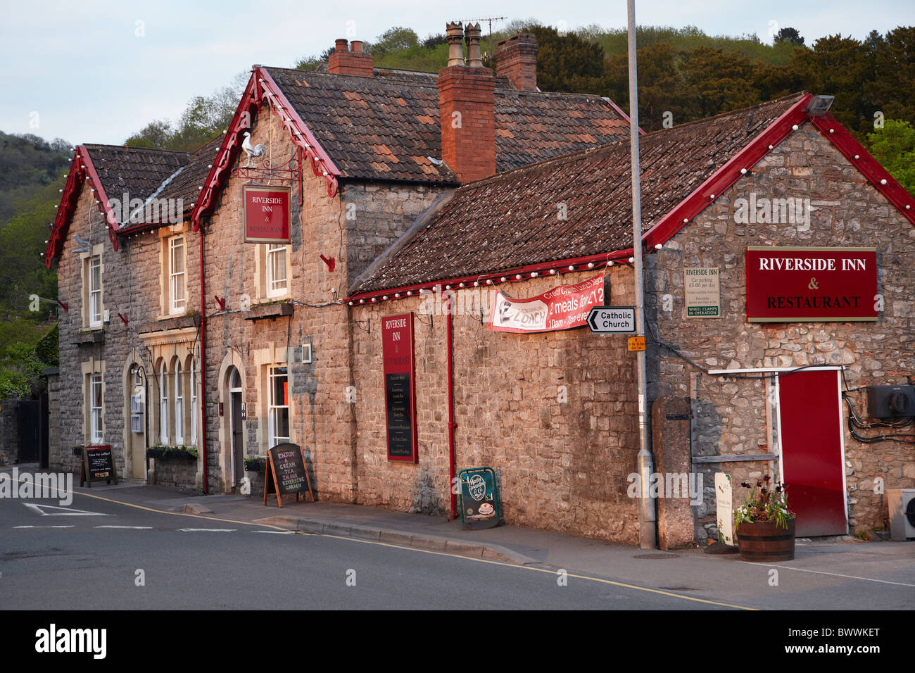 Riverside Inn, Cheddar Village, Somerset, England, United Kingdom Stock ...