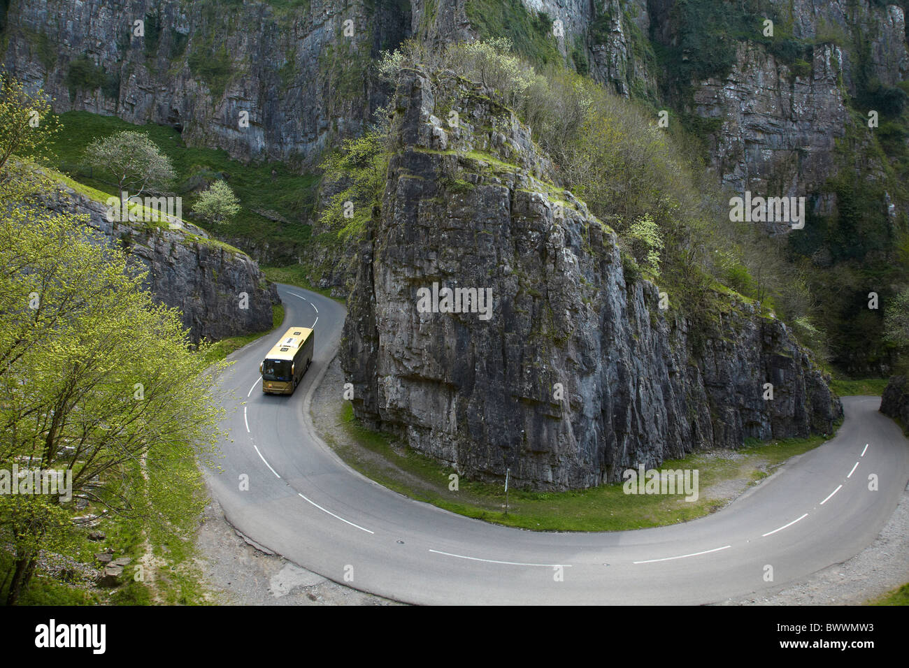 Tour Bus, Cheddar Gorge, Somerset, England, United Kingdom Stock Photo ...