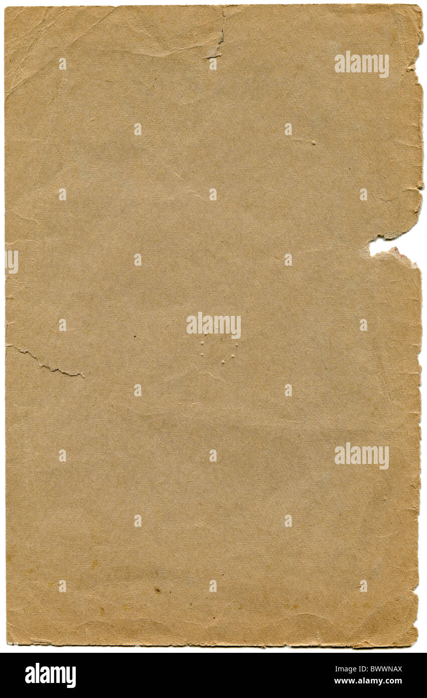 old and worn paper isolated on white background Stock Photo - Alamy