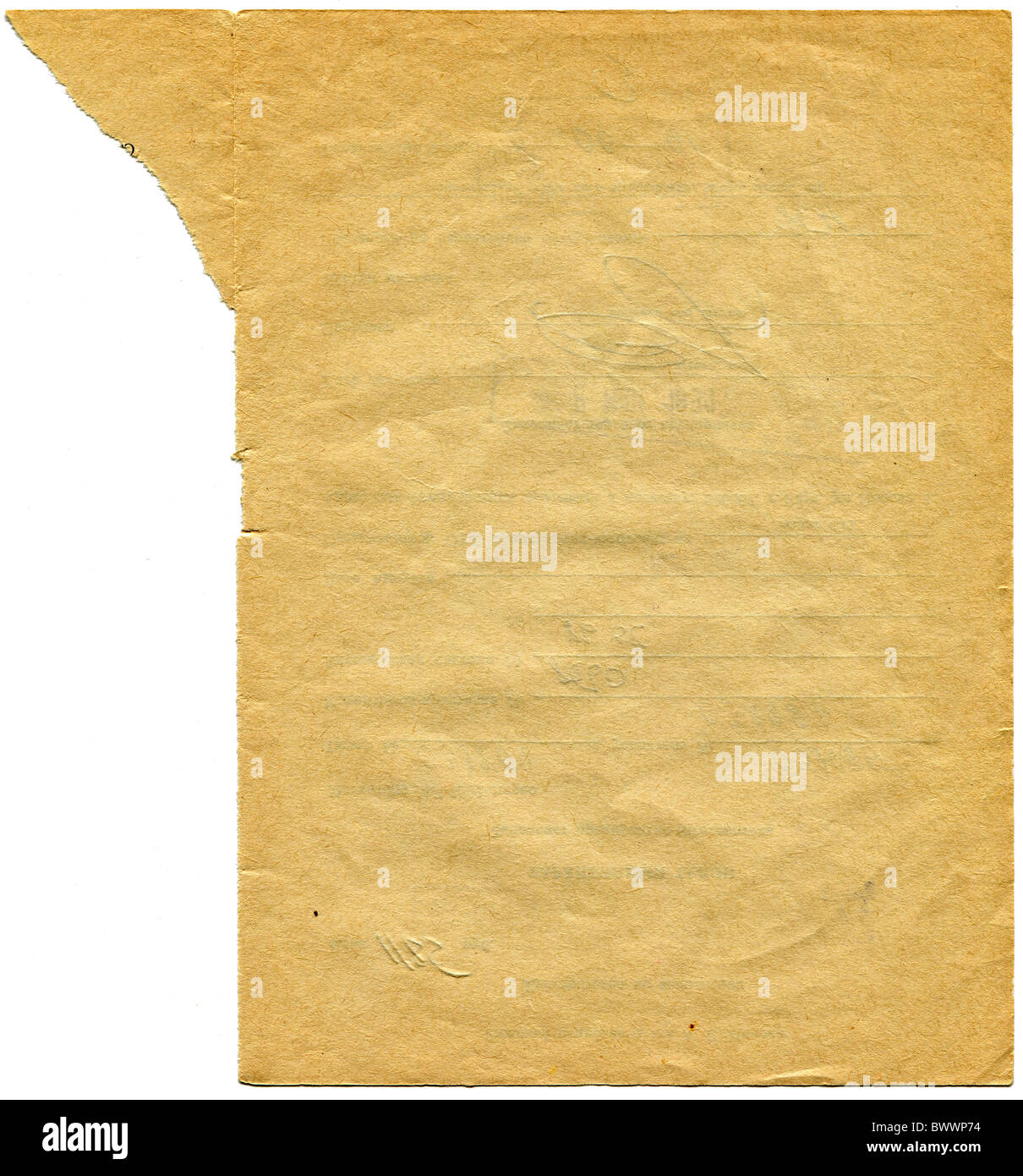 old and worn paper isolated on white background Stock Photo - Alamy
