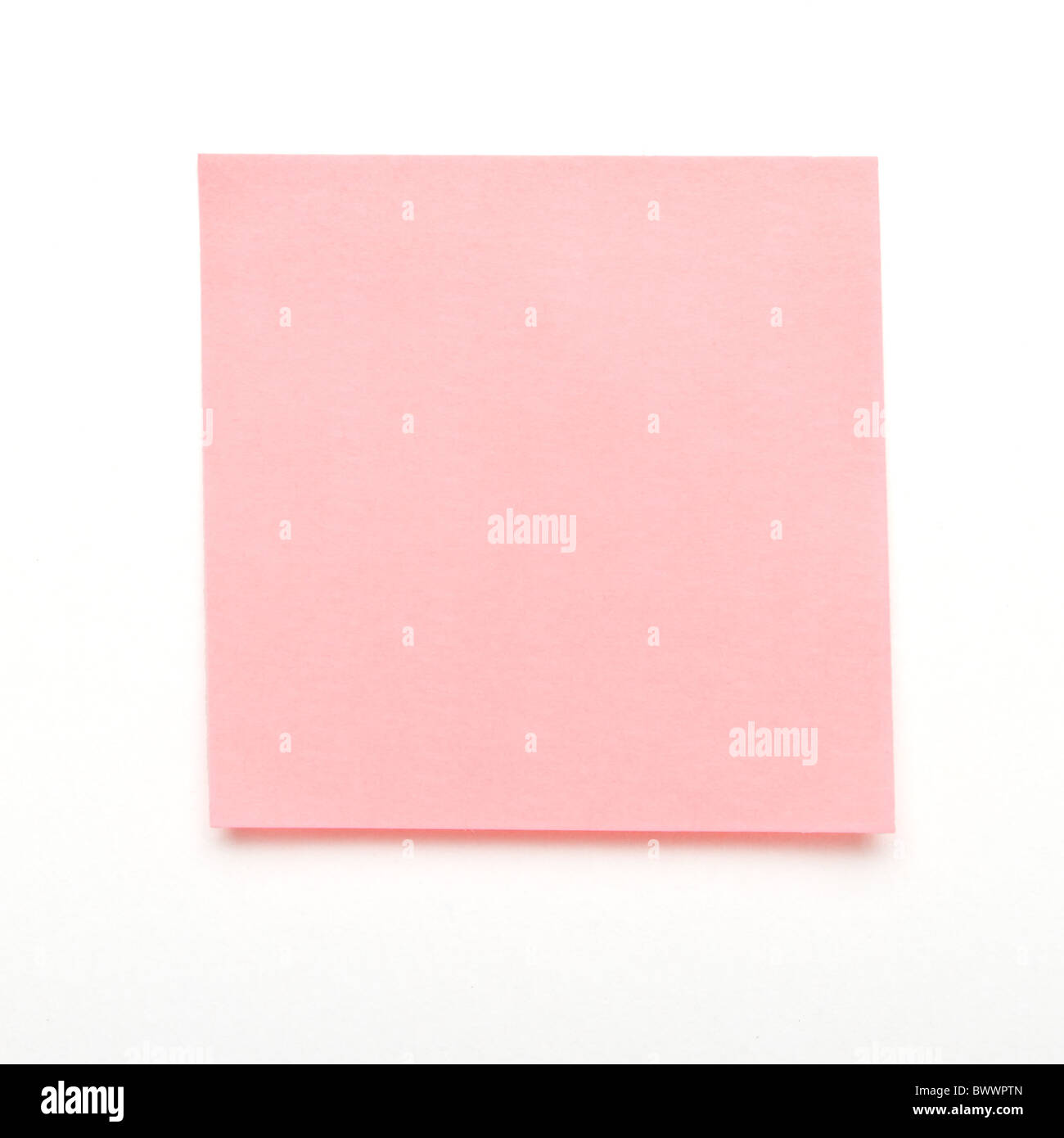 Light Pink self adhesive post it note isolated on white Stock Photo - Alamy