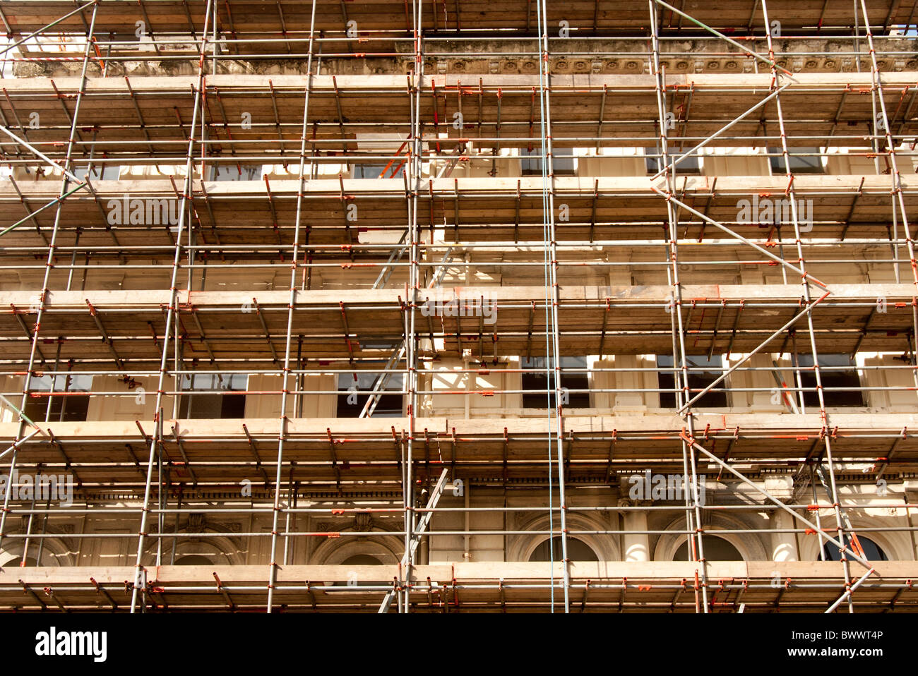 building covered in scaffolding Stock Photo - Alamy