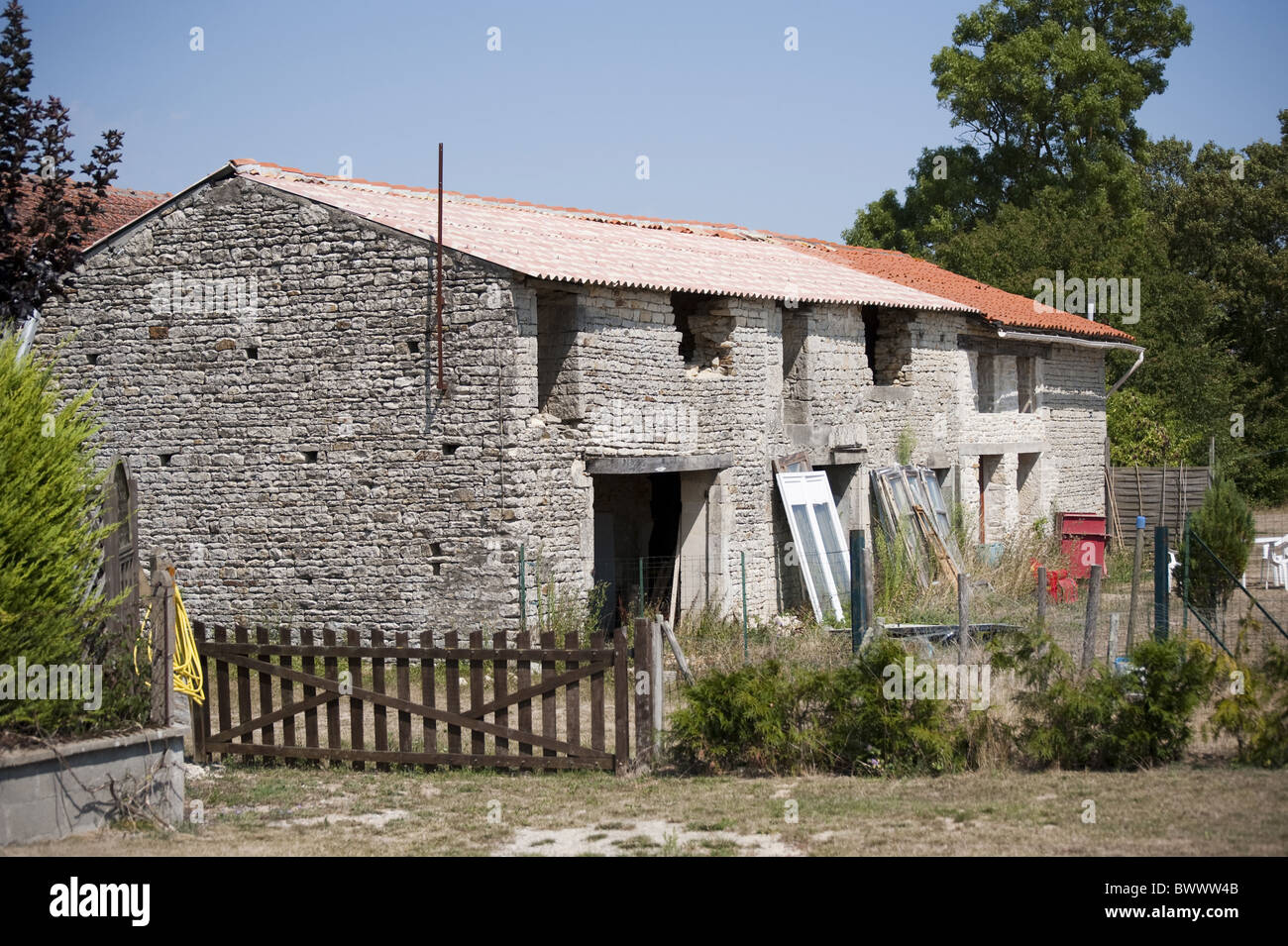 Old stone farm building conversion being Stock Photo - Alamy