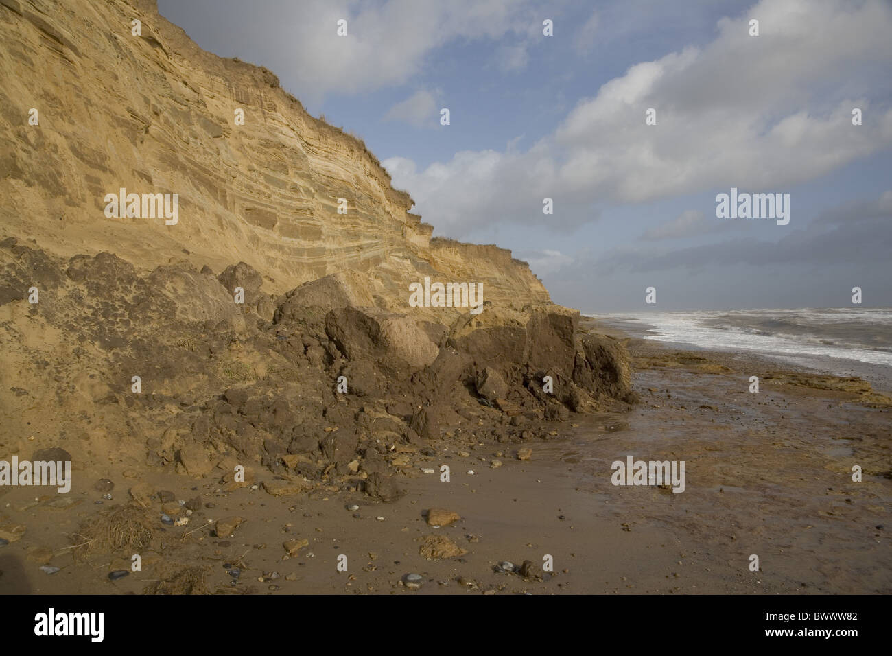 Coastal erosion rockfall crumbling cliffs Stock Photo - Alamy