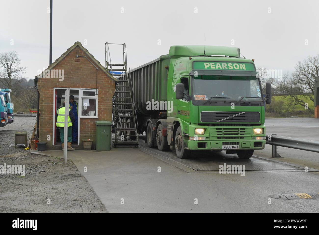 Grain lorry weighbridge animal feed plant Stock Photo - Alamy