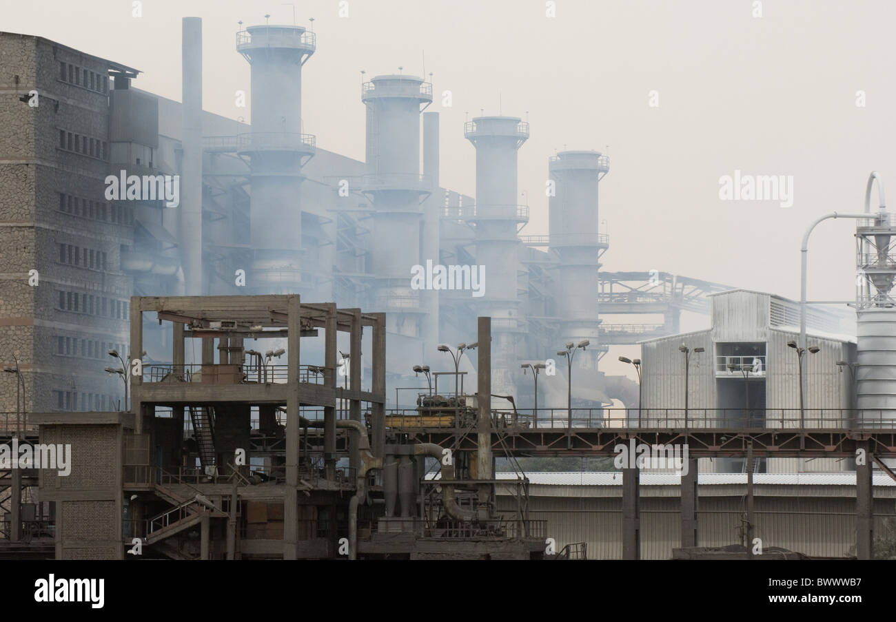 Ferrosilicon alloy production factory River Nile Stock Photo - Alamy