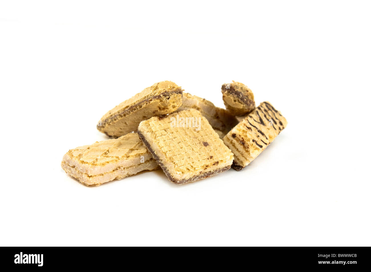 Selection of italian style coffee biscuits on white Stock Photo - Alamy