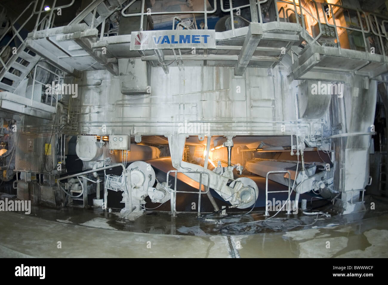 Paper rollers Riau Pulp Paper Mill RAPP near Stock Photo - Alamy