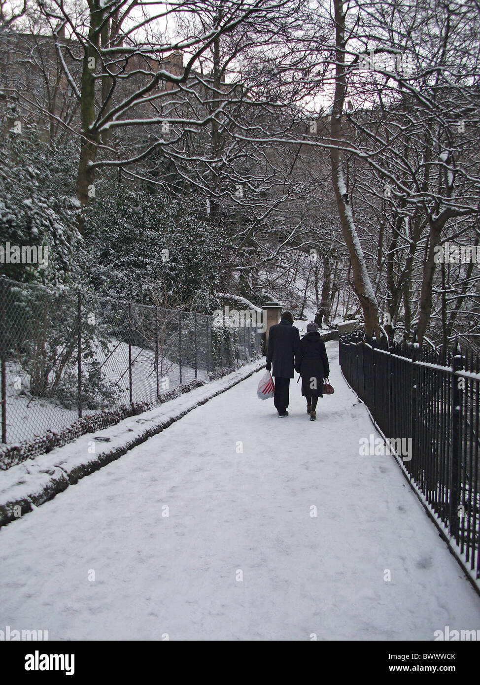 UK -- Scotland -- 2010 -- Lovers walk along the Water of Leith Path in ...