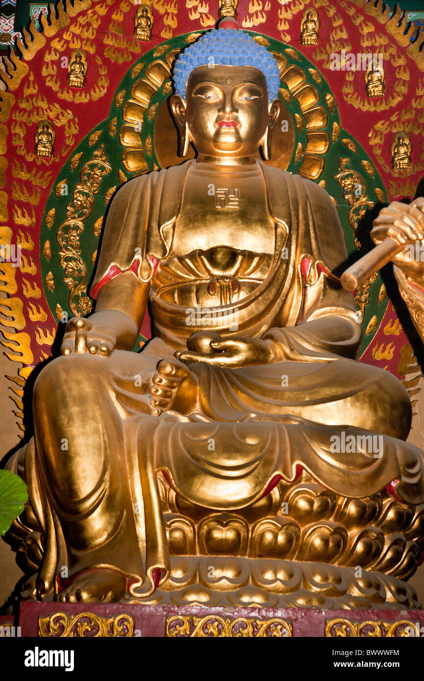 A golden Buddha, Shaolin Temple, birthplace of Kung Fu, Song Shan, near ...