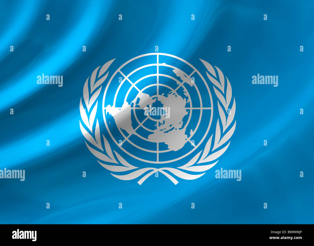 Flag of UN United Nations Stock Photo - Alamy